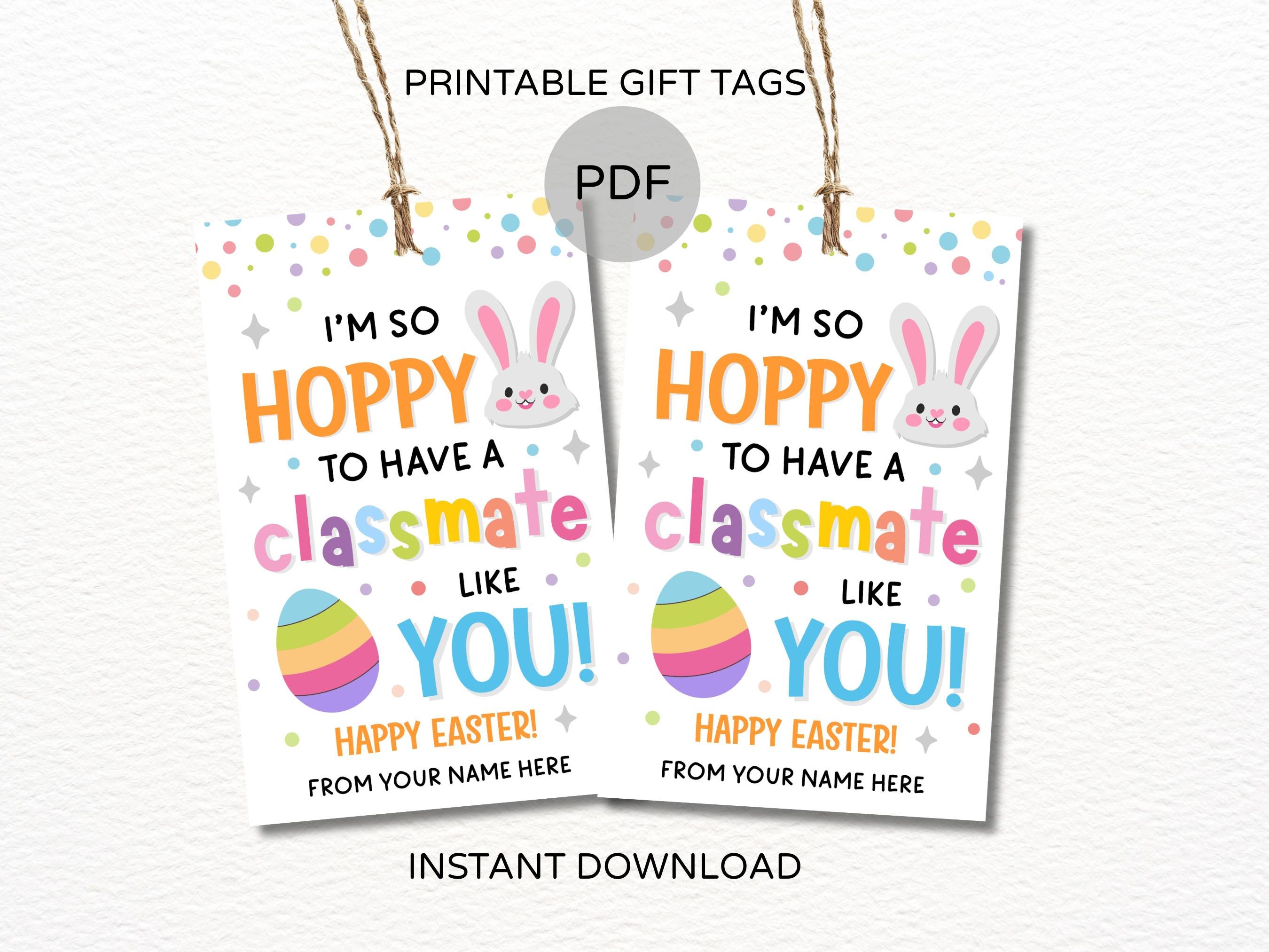 Easter Classmate Tags Printable / Easter Classmate Gift Tag / Hoppy to ...