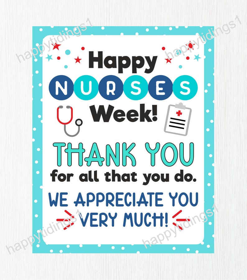 Editable Nurse Week Appreciation Poster Printable / Nurse Appreciation ...