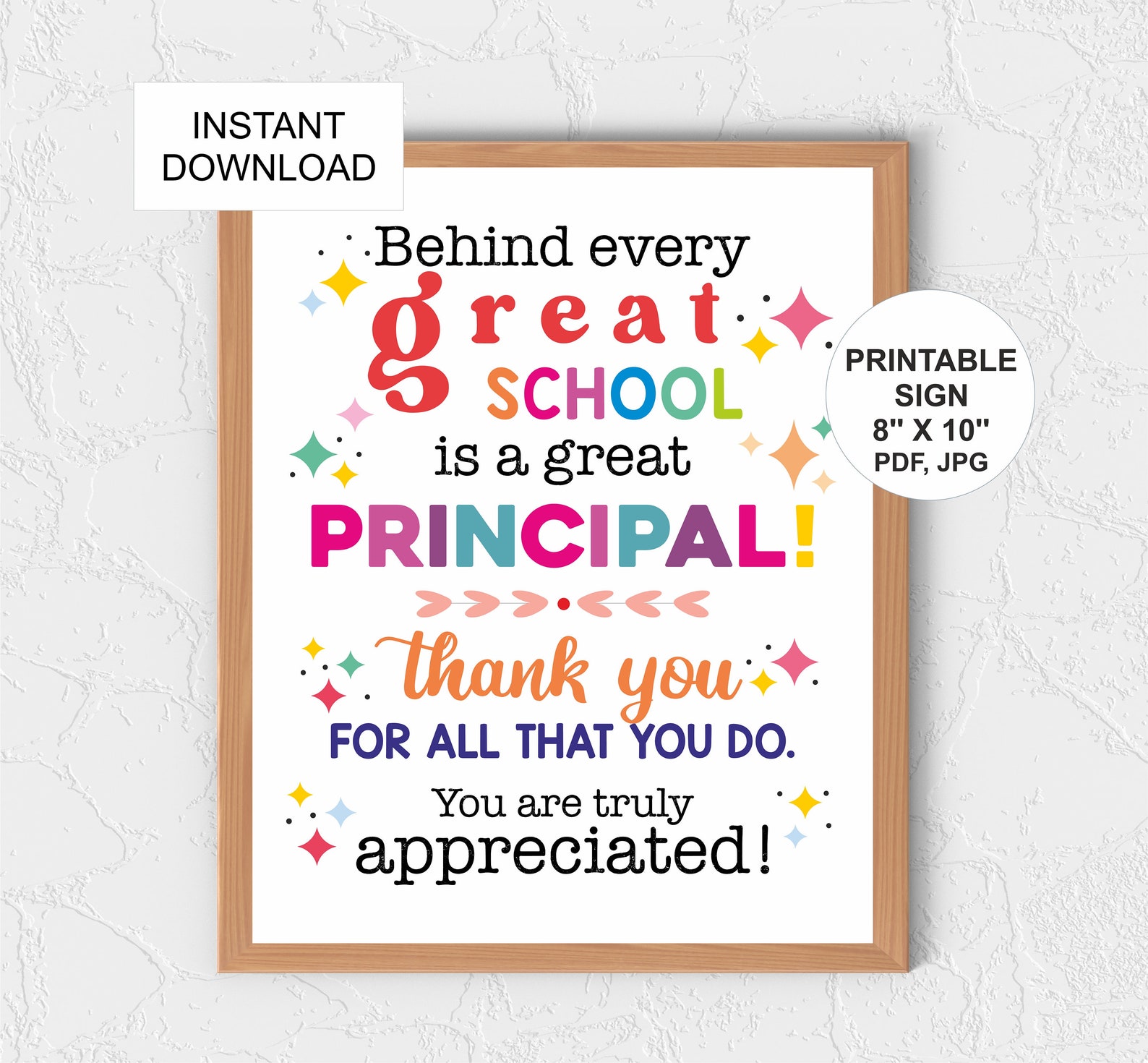 Principal Appreciation Sign Printable / School Principal Day Sign ...