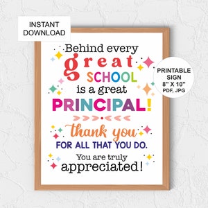 Principal Appreciation Sign Printable / School Principal Day Sign ...