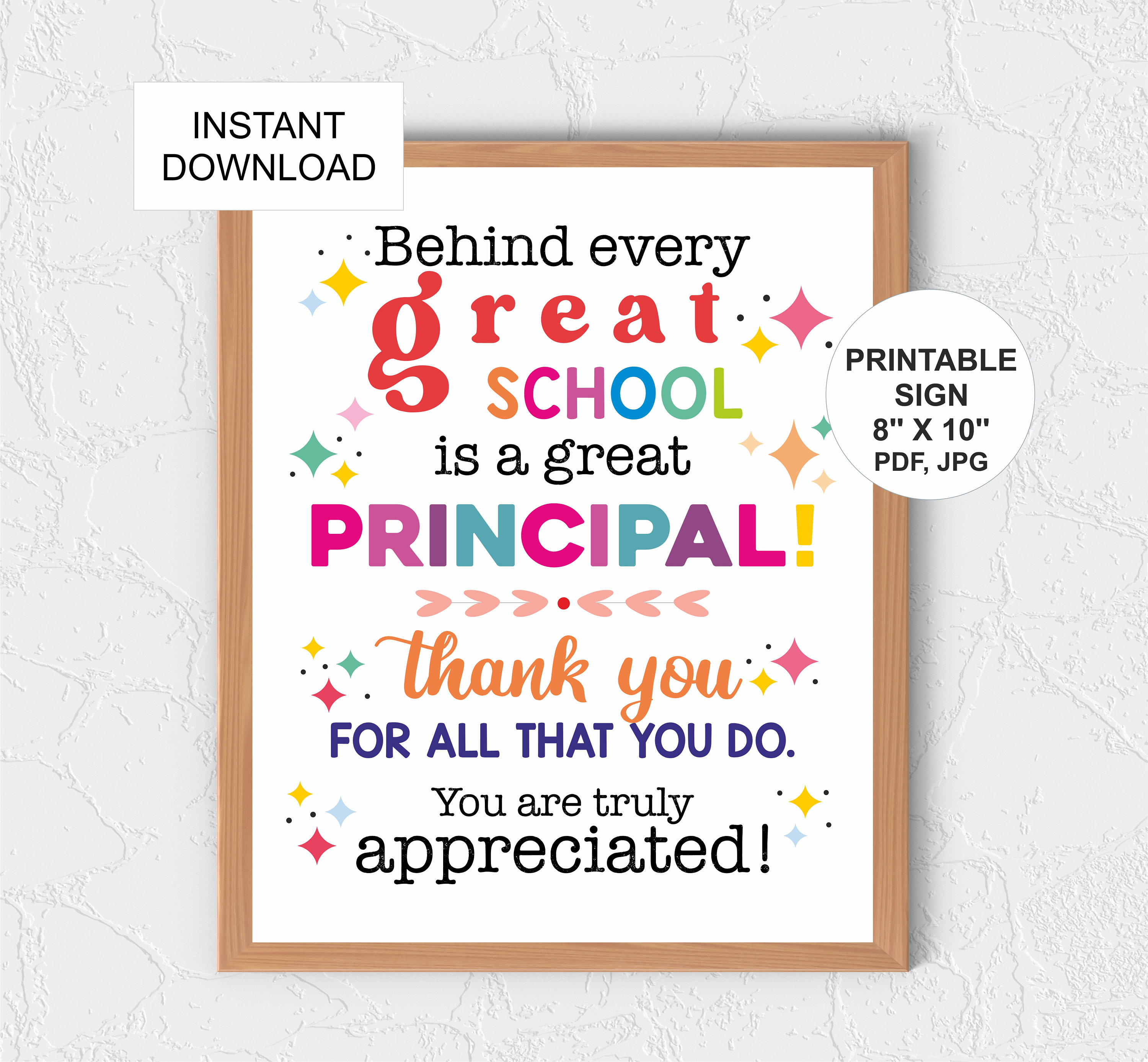 Principal Appreciation Sign Printable / School Principal Day Sign ...