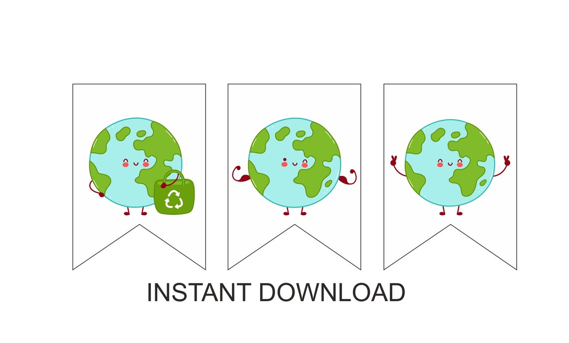 Earth Day Banner Printable / Happy Earth Day Sign / Earth Day | Etsy