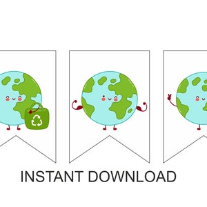 Earth Day Banner Printable / Happy Earth Day Sign / Earth Day Printable ...