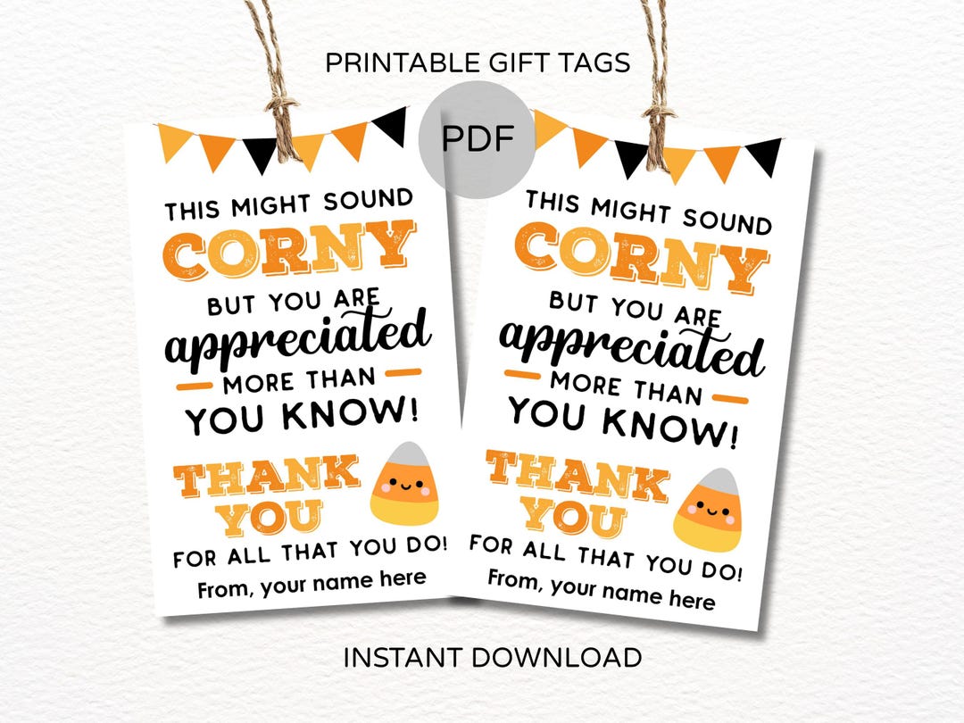 Candy Corn Halloween Tag Printable / Halloween Appreciation Tag ...