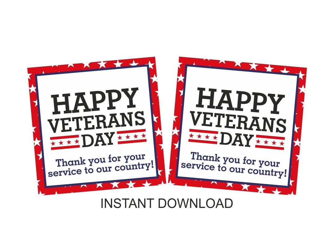 Veterans Day Gift Tags Printable / Printable Veterans Day Tags ...