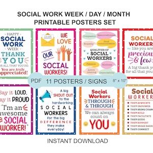 Social Worker Appreciation Signs Printable / Social Worker Week / Month ...