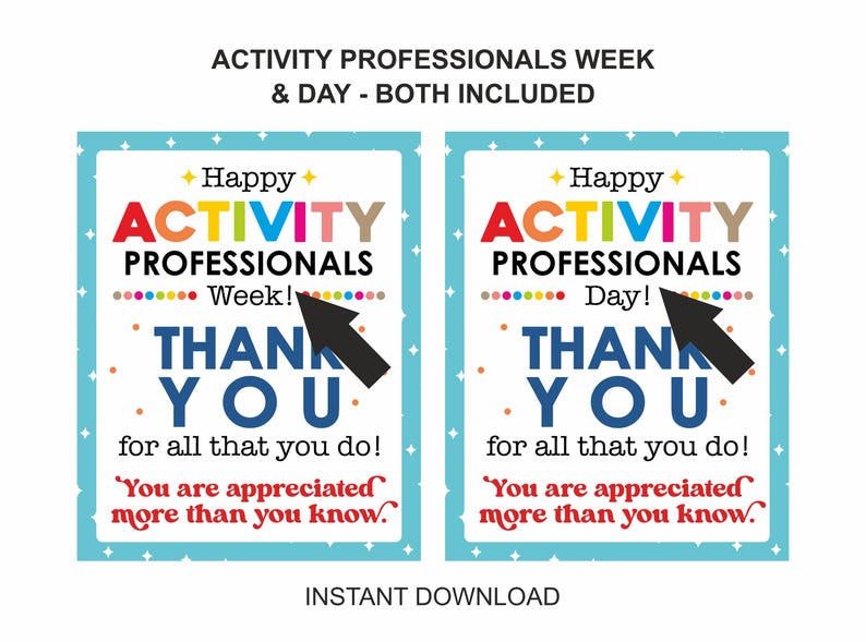Activity Professionals Week Posters Set of 11 Printable / Activity ...