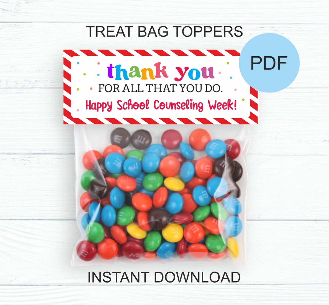 School Counseling Week Treat Bag Toppers Printable / School Counselor ...
