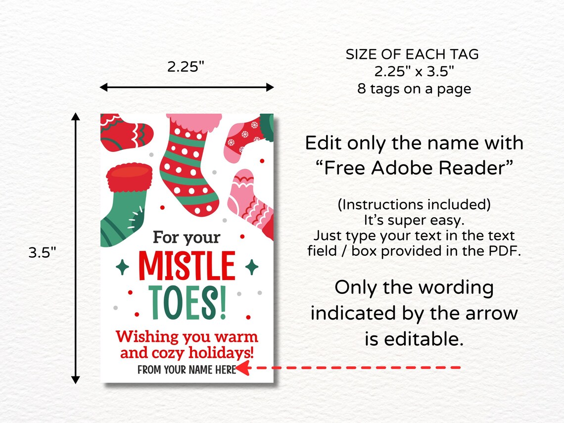Mistletoe Christmas Tag Printable / for Your Mistle-toes Tag ...