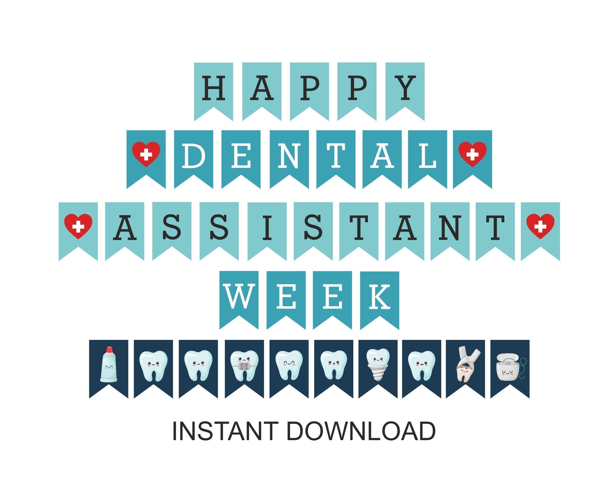 Happy Dental Assistant Week Banner Printable / Printable Happy Dental ...
