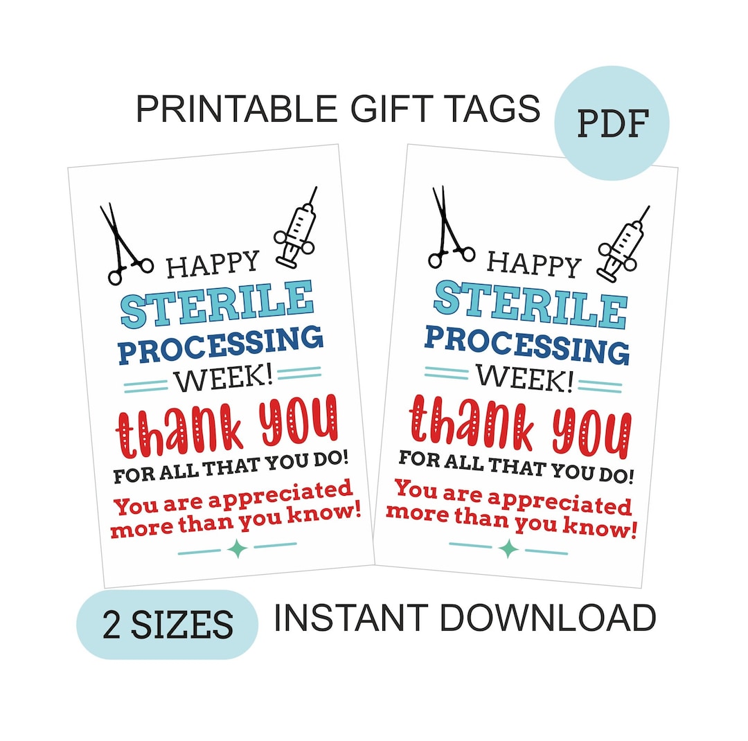 Sterile Processing Week Tags Printable / Sterile Processing ...