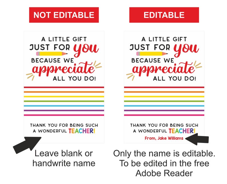 Editable Teacher Appreciation Gift Card Holder Printable / Teacher ...