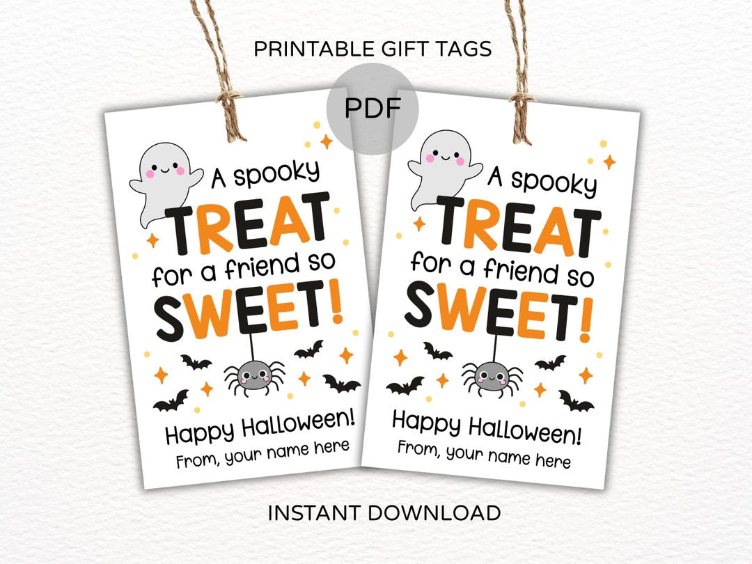 Halloween Treat Tag for Friend Printable / Halloween School Tag ...