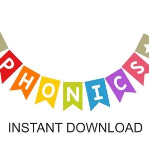 Phonics Classroom Banner Printable / Phonics Subject Classroom Decor ...