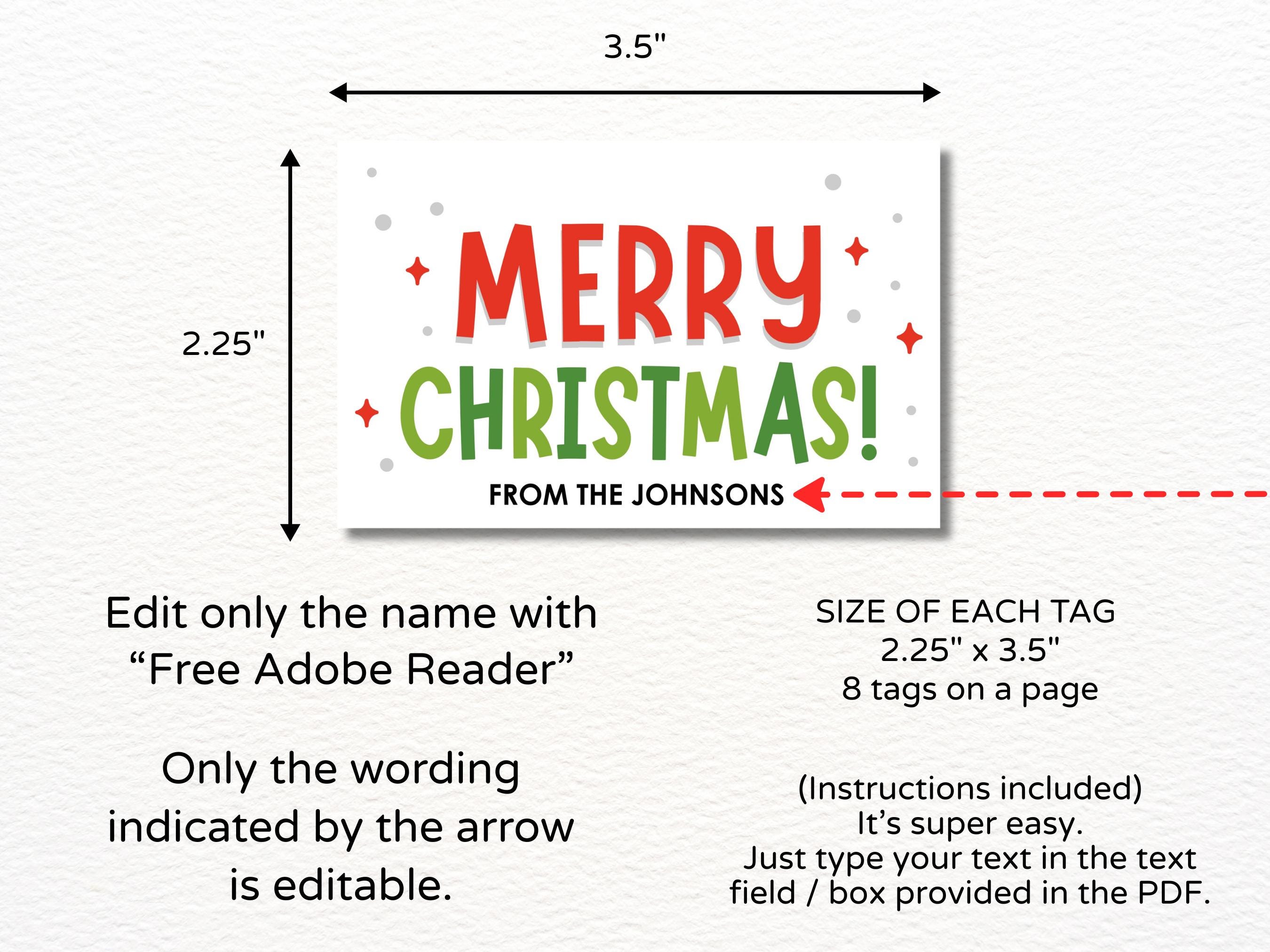 Merry Christmas Tags Printable / Printable Christmas Tag / Merry ...