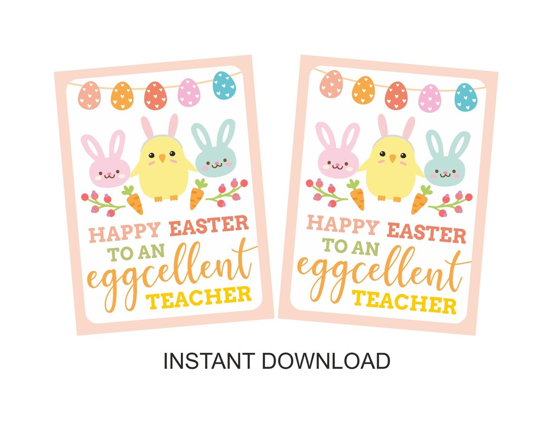 Easter Teacher Tag Printable / Printable Easter Teacher Appreciation ...