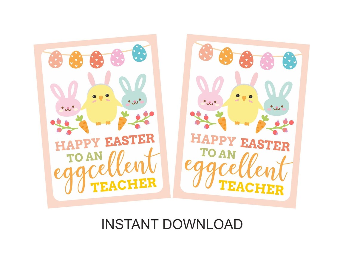 Easter Teacher Tag Printable / Printable Easter Teacher - Etsy