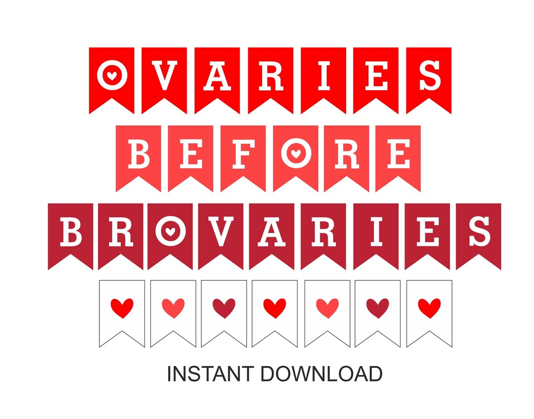 Galentine's Day Banner Printable / Ovaries Before Brovaries Banner ...