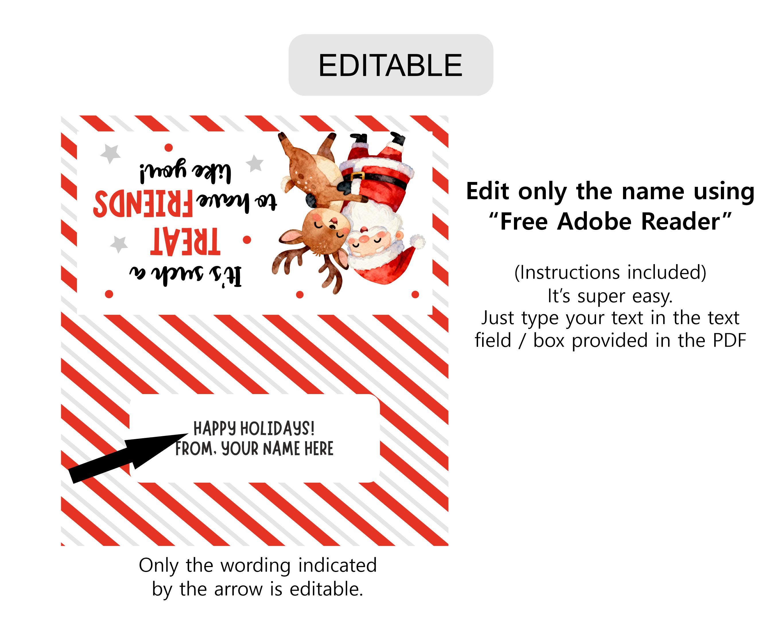 Christmas Treat Bag Toppers Printable / Christmas Kids School Treat Bag ...