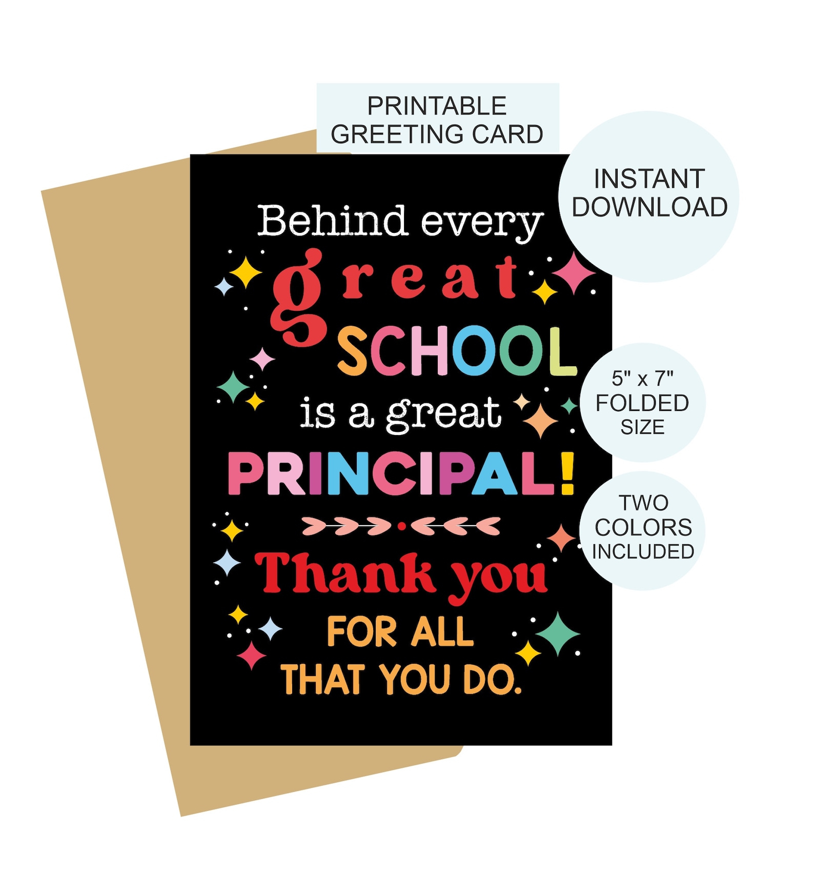 Principal Day Card Printable / School Principal Day Card / Principal ...