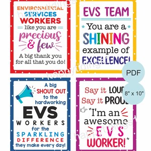 EVS Week Posters Printable / Environmental Services Week Signs Set of ...