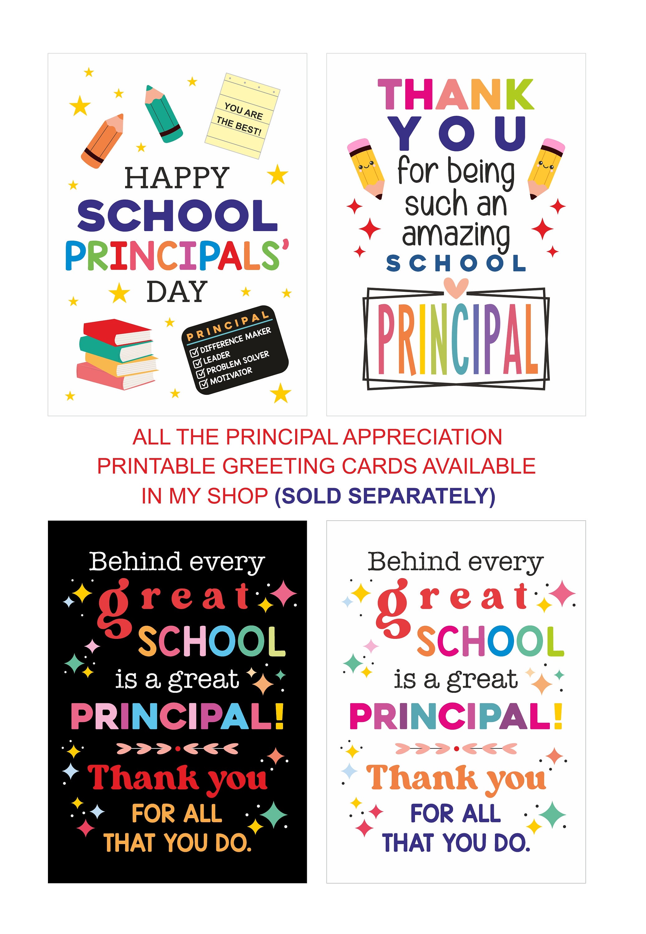 School Principal Card Printable / School Principal Appreciation Card ...