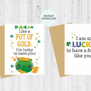 St Patricks Day Card Set Printable / St Patrick's Day Cards Set ...