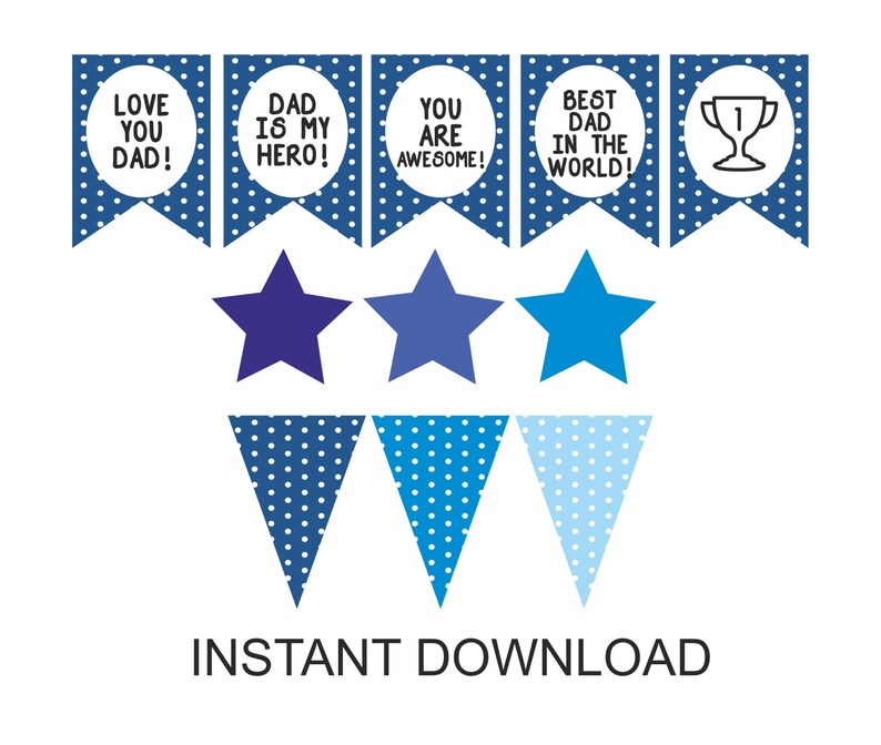 Printable Happy Father's Day Banner / Happy Father's - Etsy