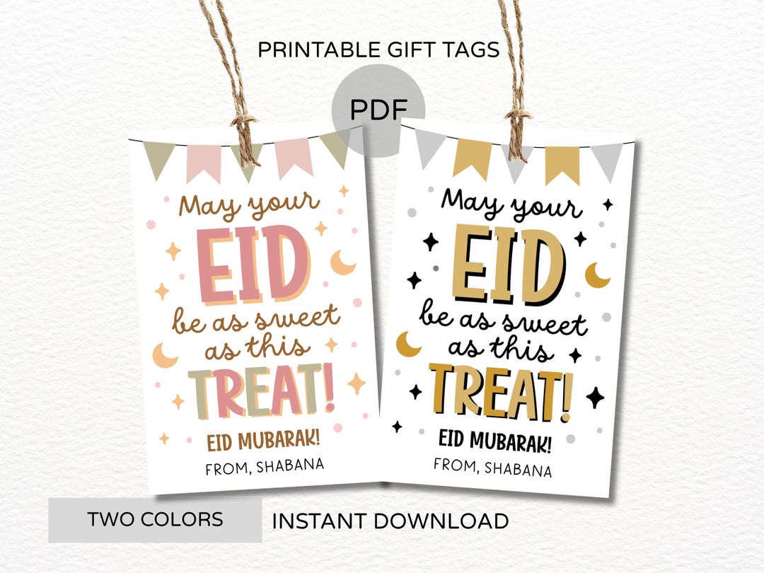 Eid Treat Tags Printable / Eid Mubarak Tag / Eid Candy Tag / Eid Sweet ...
