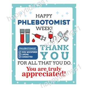 Phlebotomist Week Sign Printable / Phlebotomists Week Poster ...