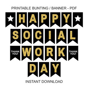 3 Banners - Social Work Month Banner Printable / Social Work Week ...
