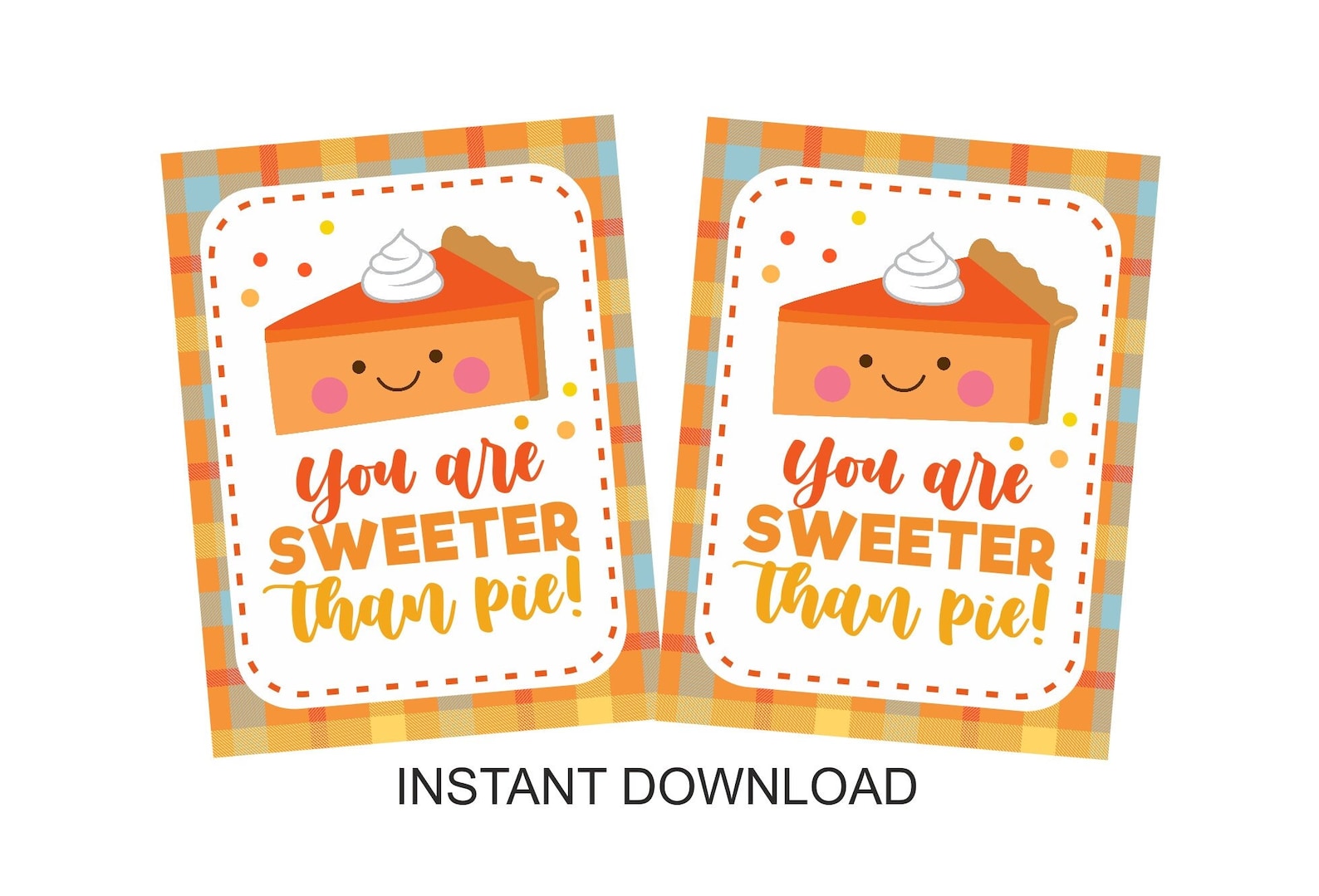Sweeter Than Pie Gift Tags Printable / Printable Sweeter Than | Etsy