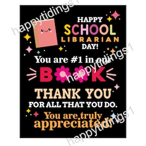 School Librarian Day Sign Printable / School Librarian Day Poster ...