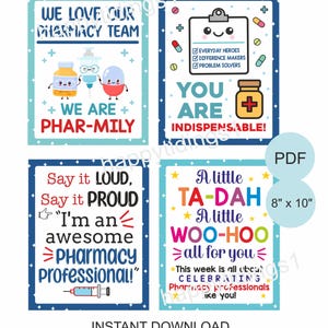 Pharmacy Week Posters Set of 8 Printable / Pharmacy Week Signs ...
