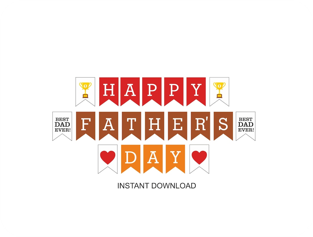 Father's Day Banner Printable / Printable Father's Day Banner / Happy ...