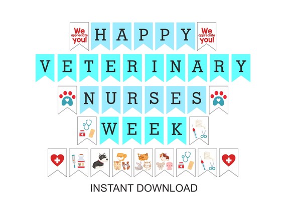 Veterinary Nurse Week Banner Printable / Happy Veterinary - Etsy