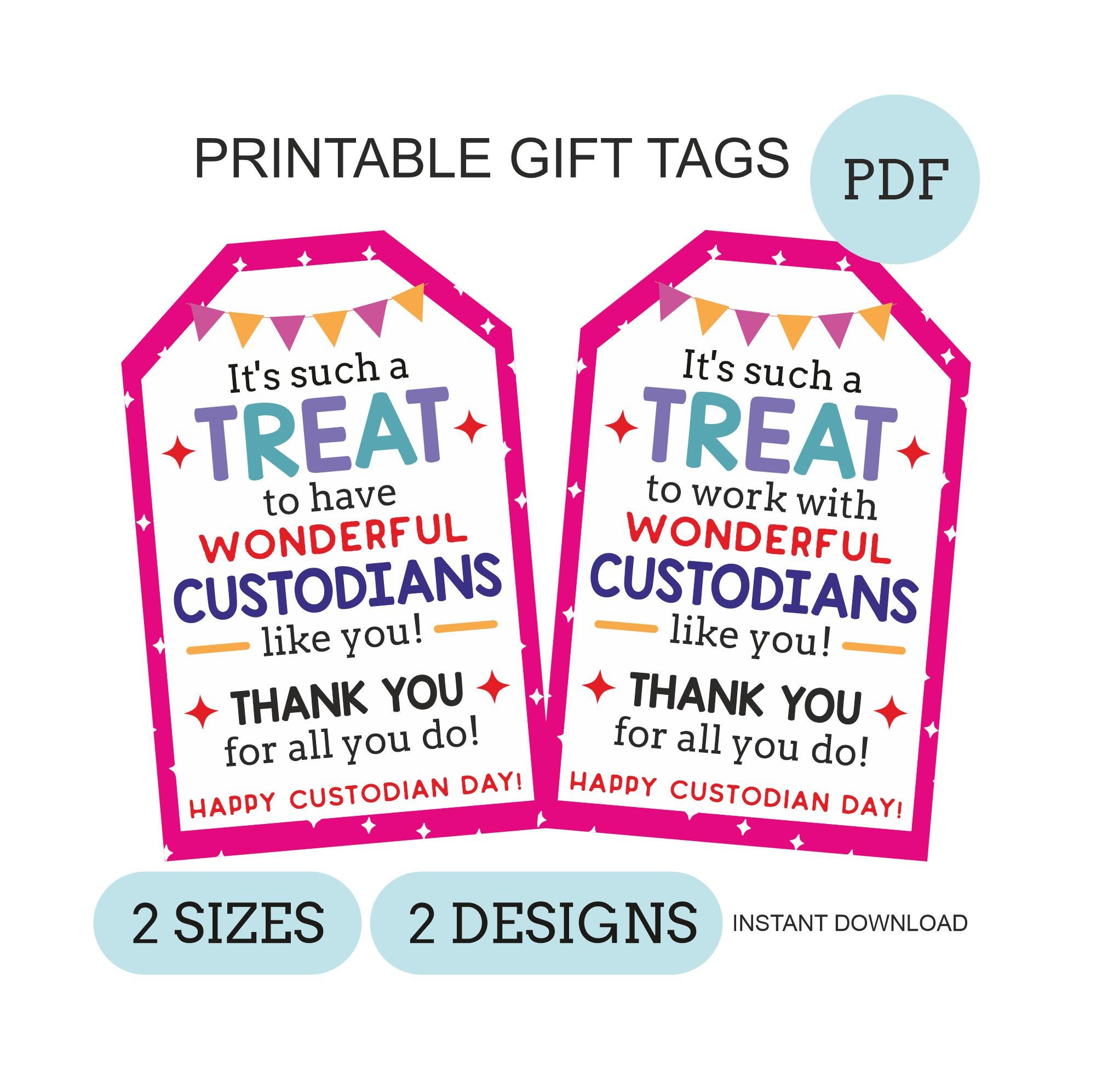 Custodian Day Treat Tags Printable / Custodian Appreciation Day Gift ...