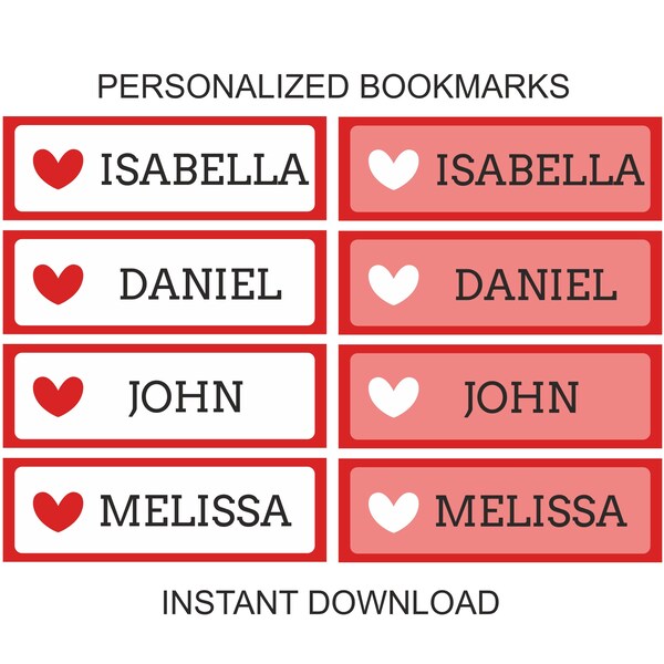 Valentine Bookmark - Etsy