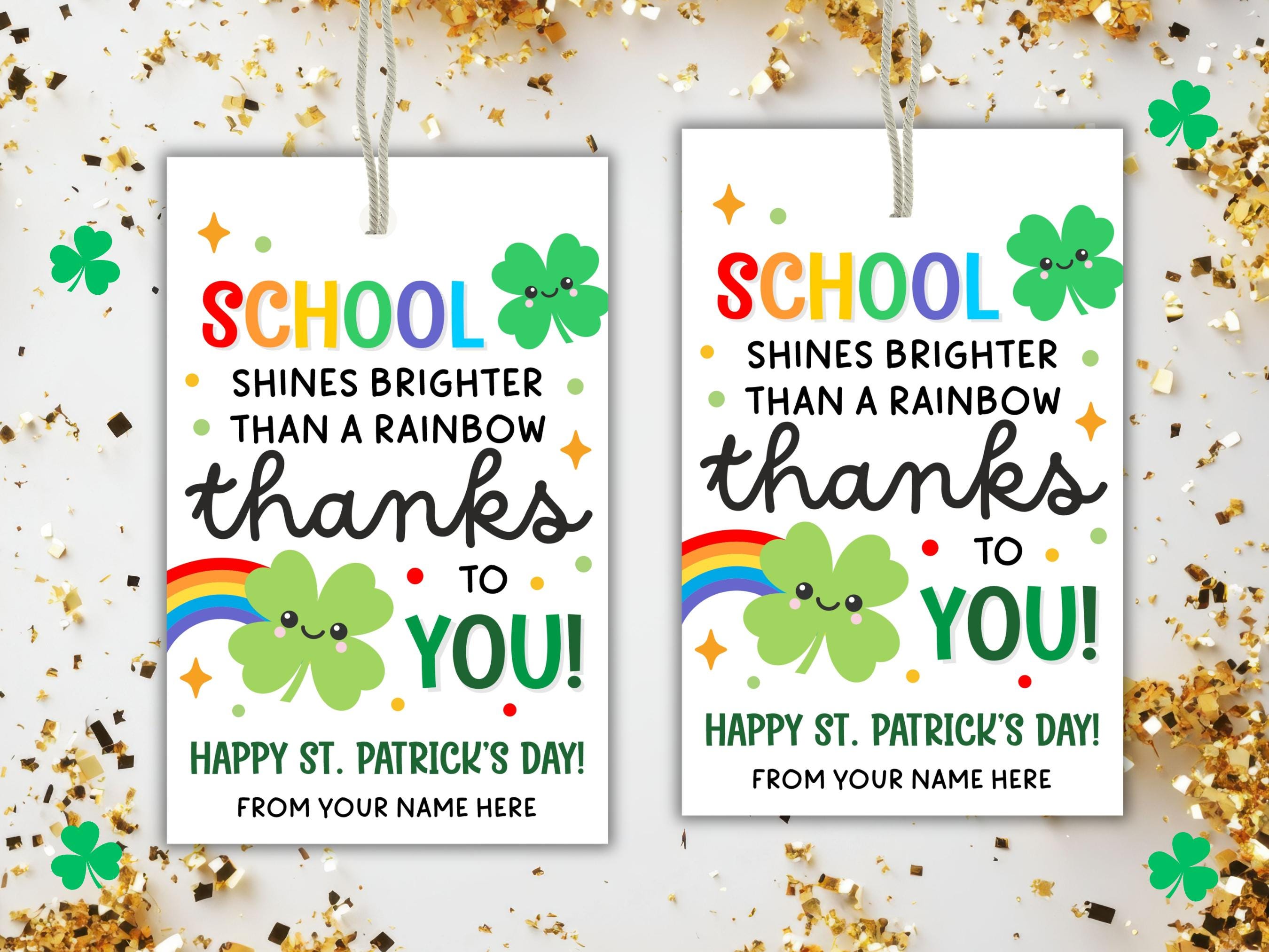 St. Patrick's Day Teachers and Staff Appreciation Tag / St. Patricks ...