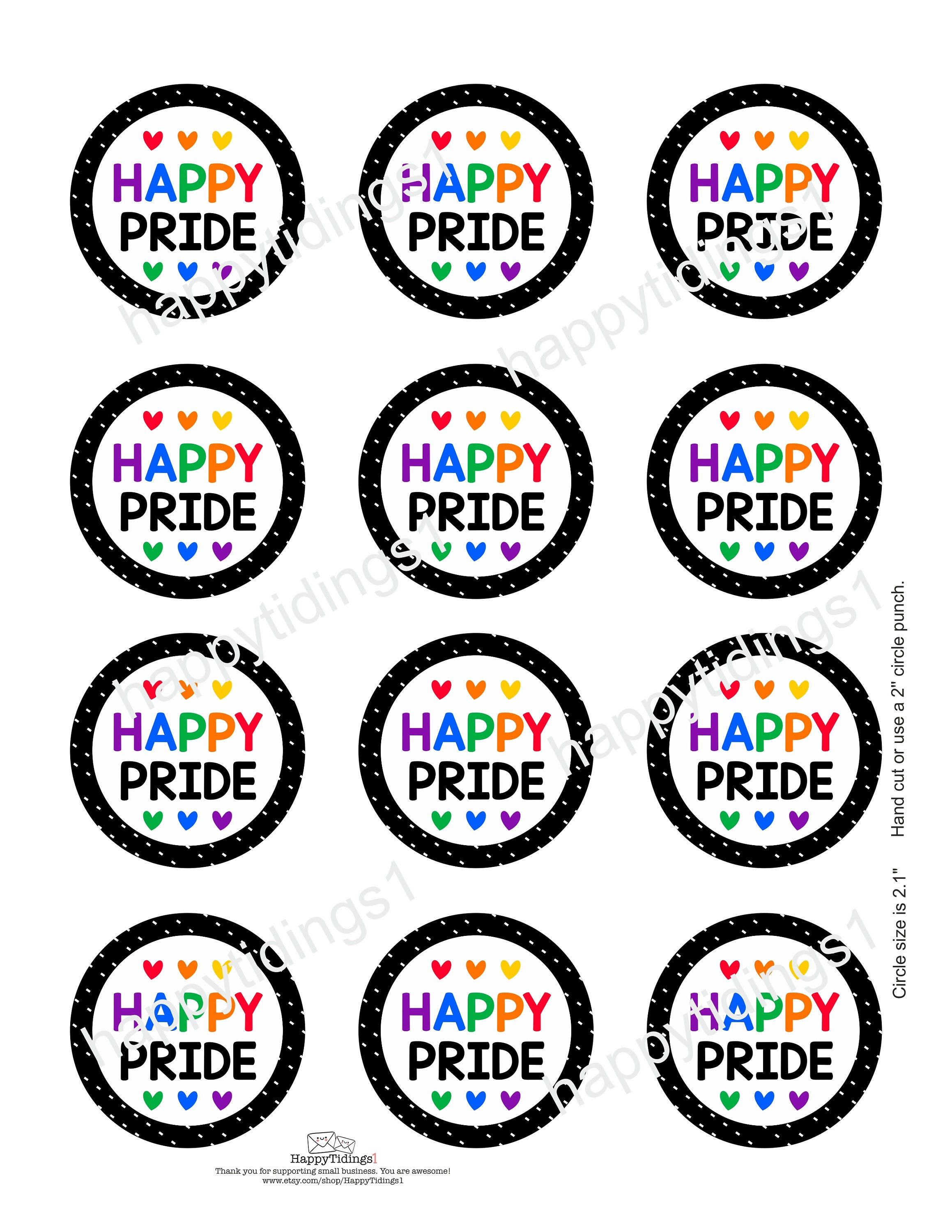 Pride Cupcake Toppers Set Printable / Happy Pride Cupcake - Etsy