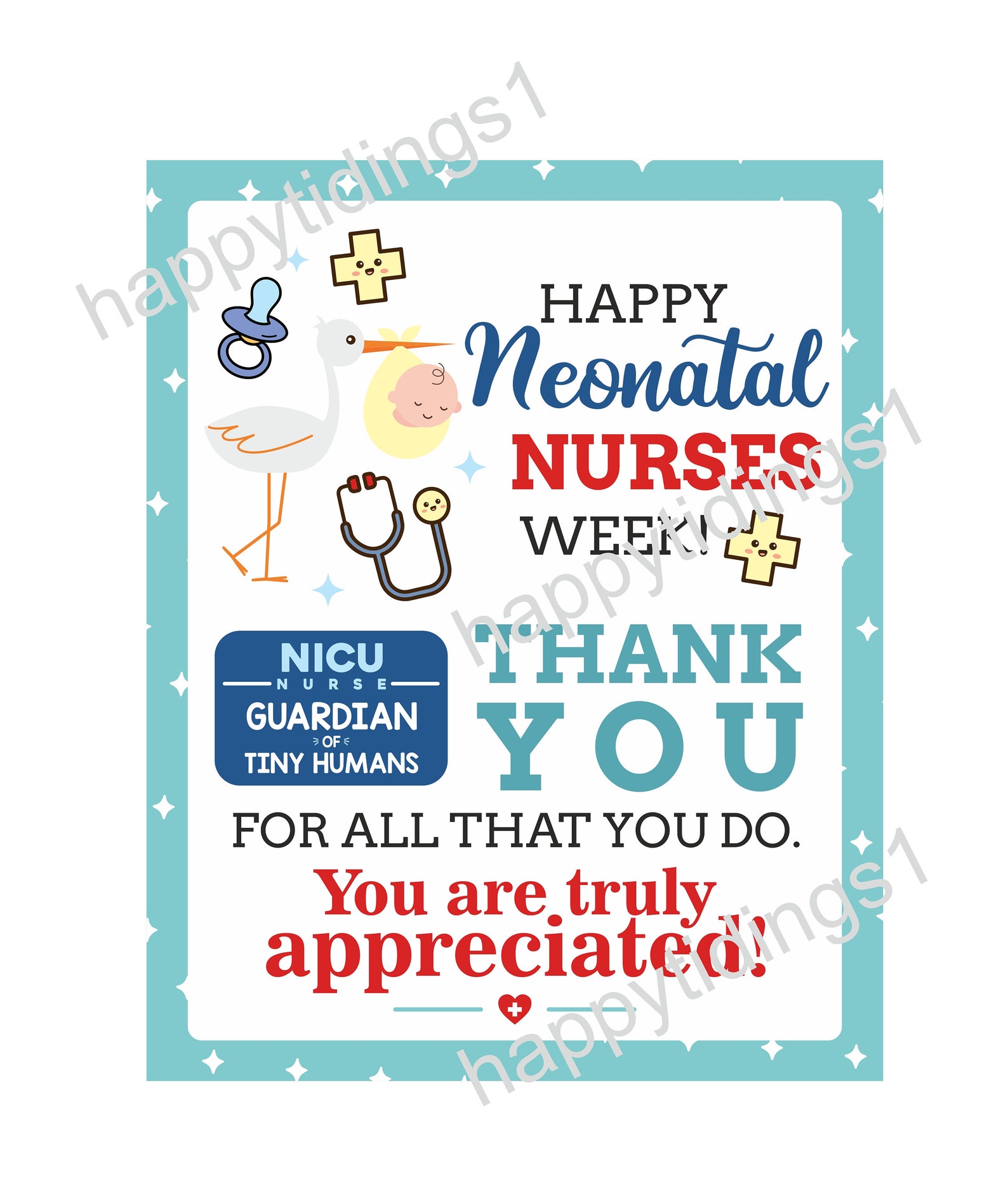 Neonatal Nurse Week Sign Printable / Neonatal Nurses Week Sign / NICU ...