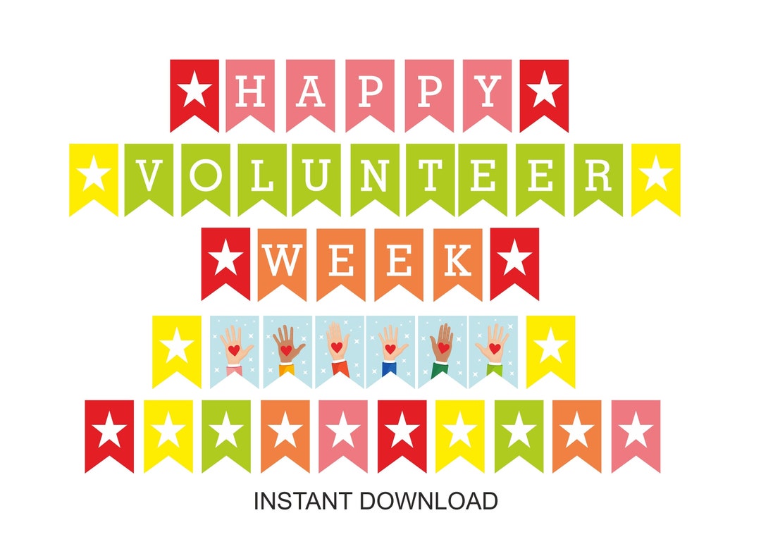 Volunteer Week Banner Printable / National Volunteer Week Banner ...