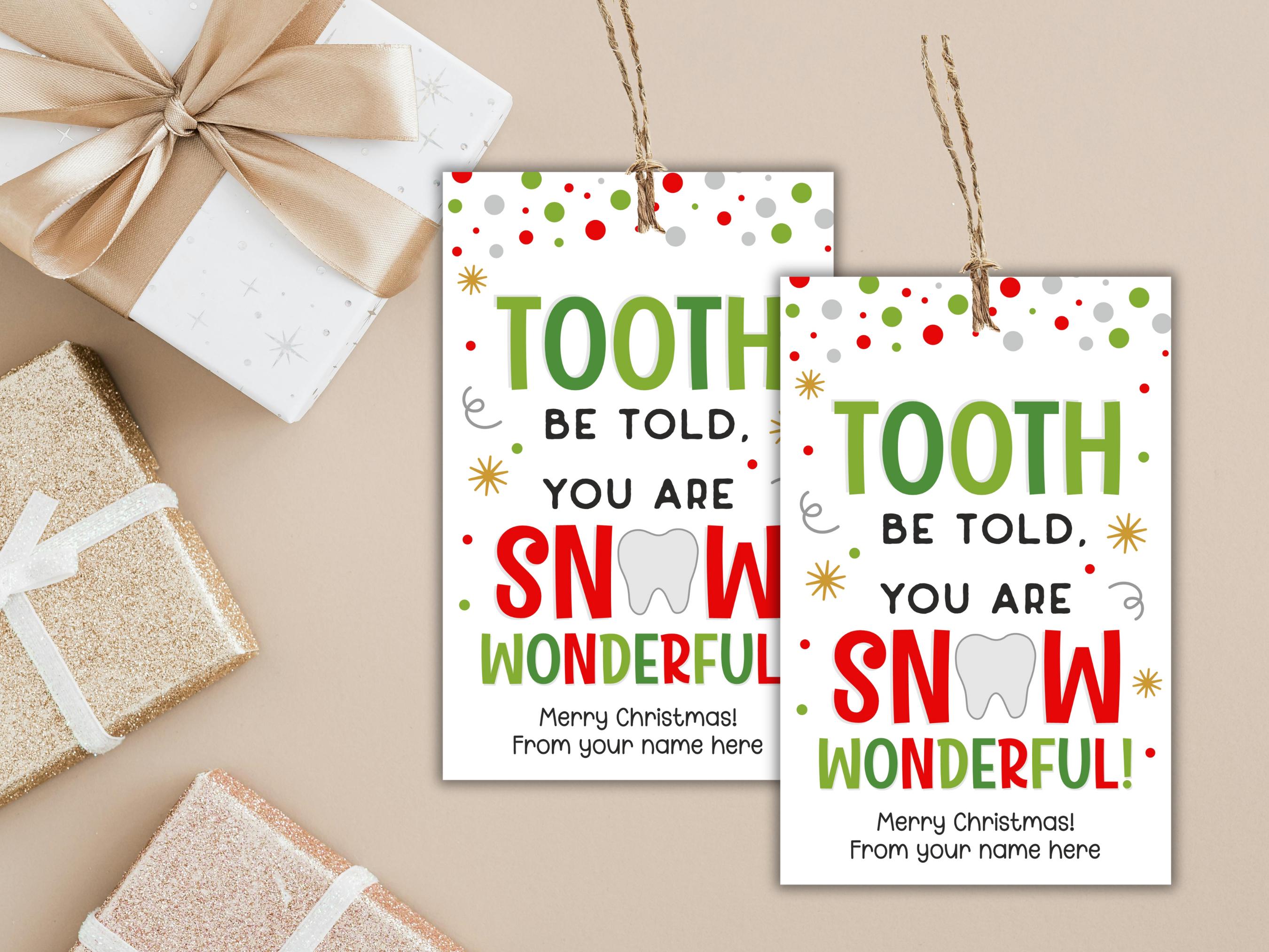 Christmas Dental Gift Tags Printable Holiday Dental Appreciation Tag ...