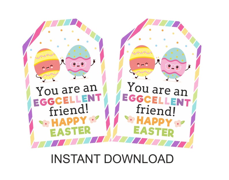 Easter Gift Tags for Kids Printable / Easter Tags for Class / - Etsy