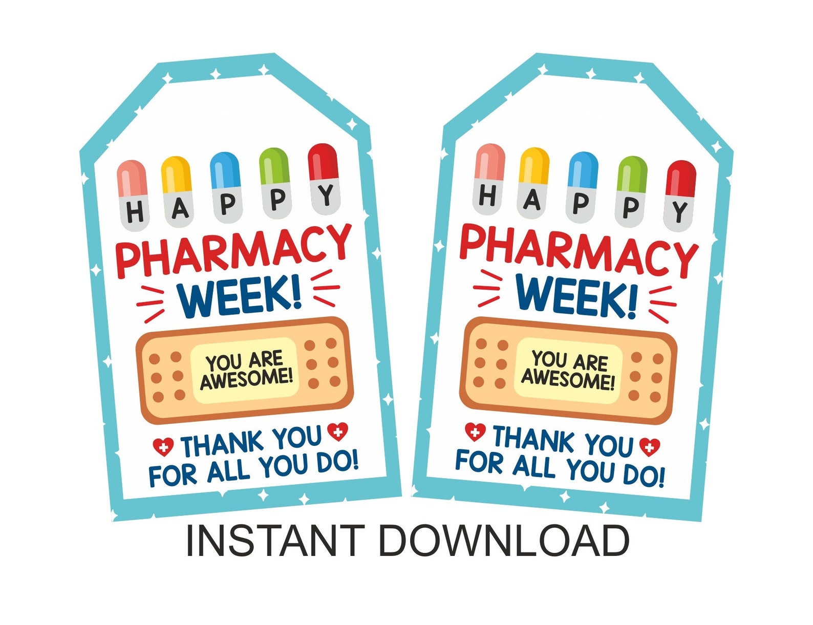 Pharmacy Week Gift Tags Printable / Happy Pharmacy Week Tag / Pharmacy ...