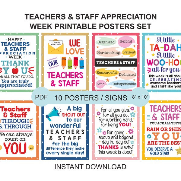 Teacher and Staff Appreciation Signs - Etsy