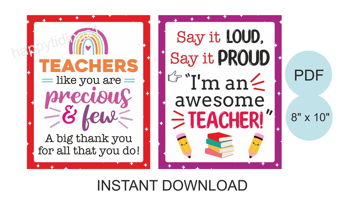 Teacher Appreciation Week Signs Set of 10 / Teacher Appreciation Week ...