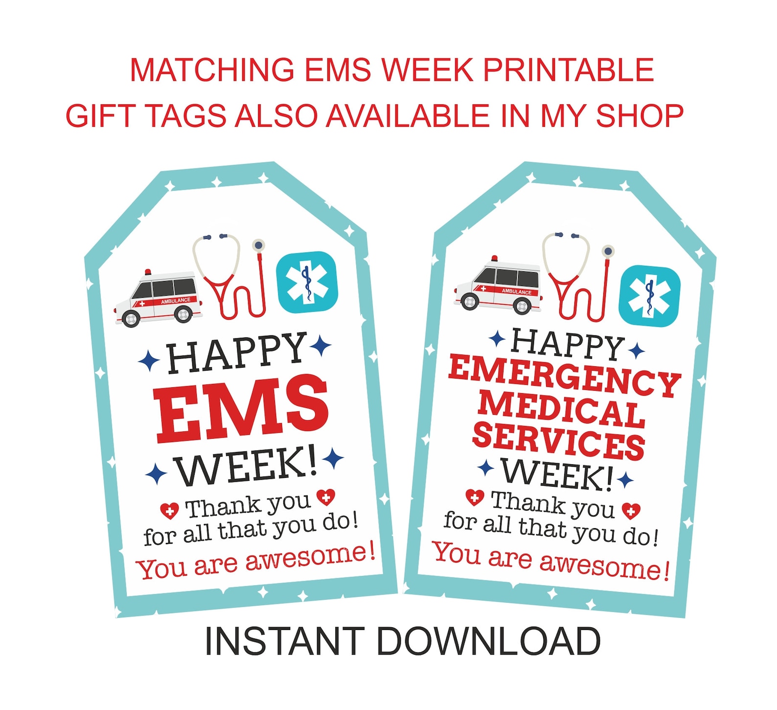 EMS Week Banner Printable / Printable Happy National EMS Week Banner ...