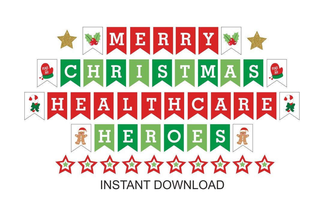 Merry Christmas Healthcare Heroes Banner Printable / Christmas - Etsy ...