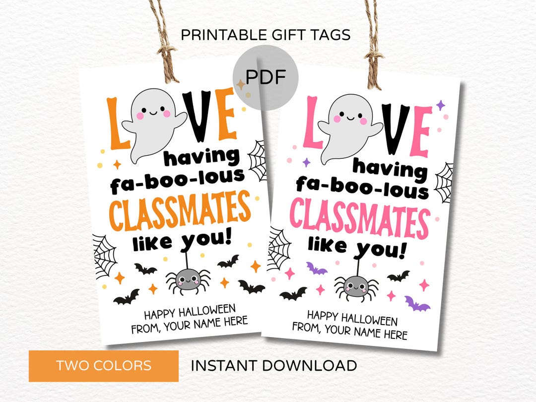 Halloween Classmate Tag Printable / Halloween Classroom Tag / Halloween ...